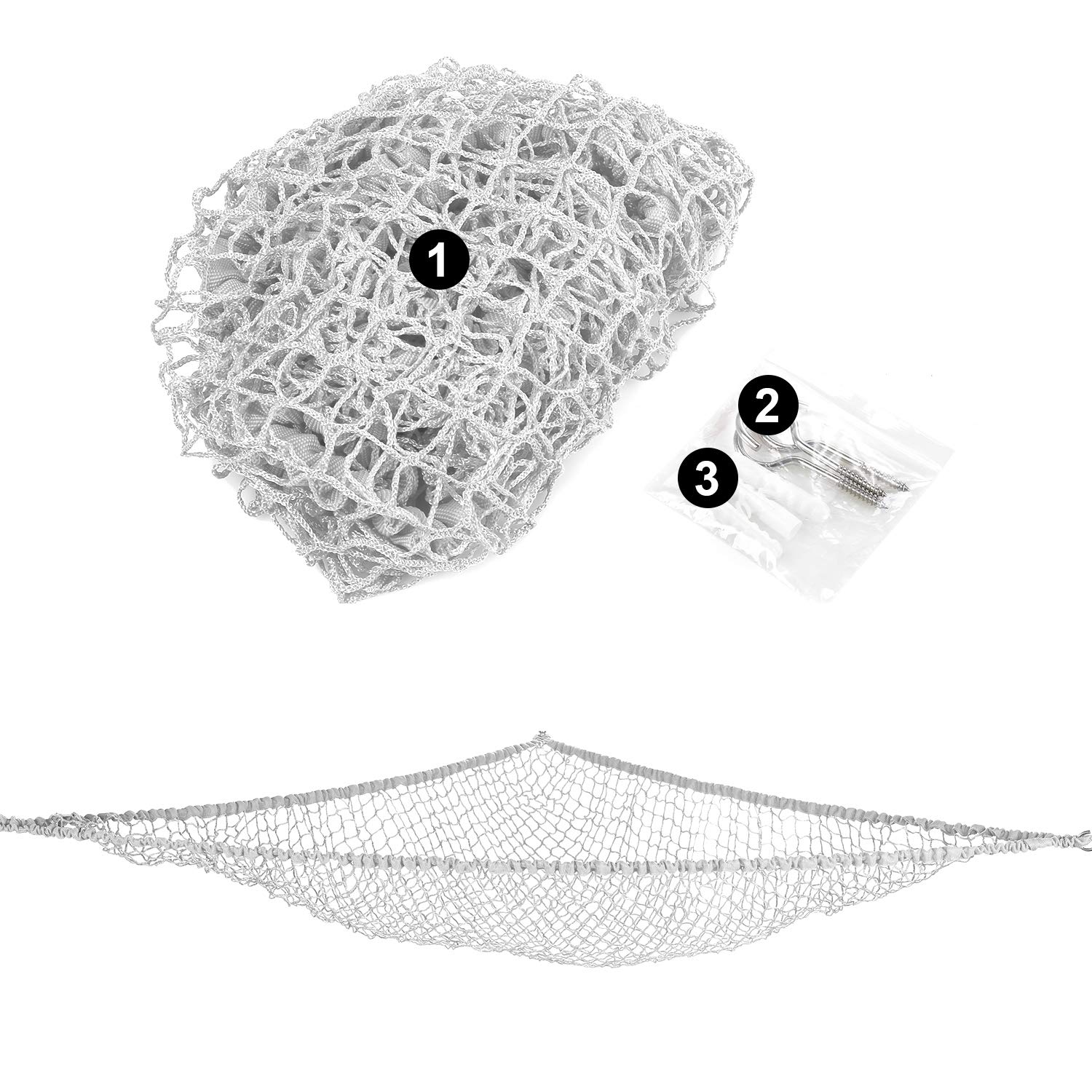 Stuffed Animal Hammock, LinXi Children's Toy Hammock Net Large Durable Mesh Toy Organizer Storage Hanging Wall Corner Nets for Stuffed Animals Grey