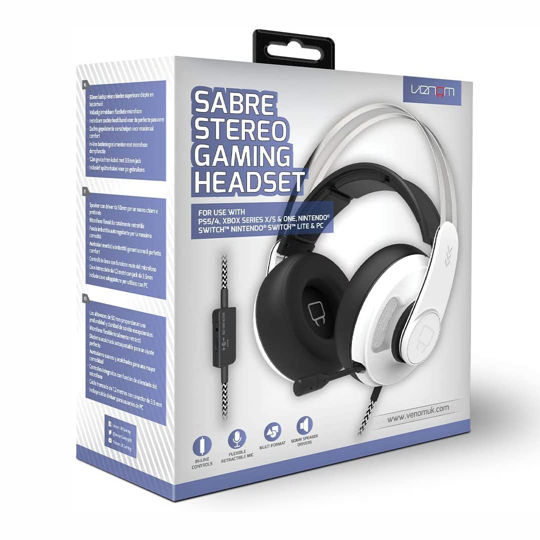 Venom Sabre Multi-Format Gaming Headset - White