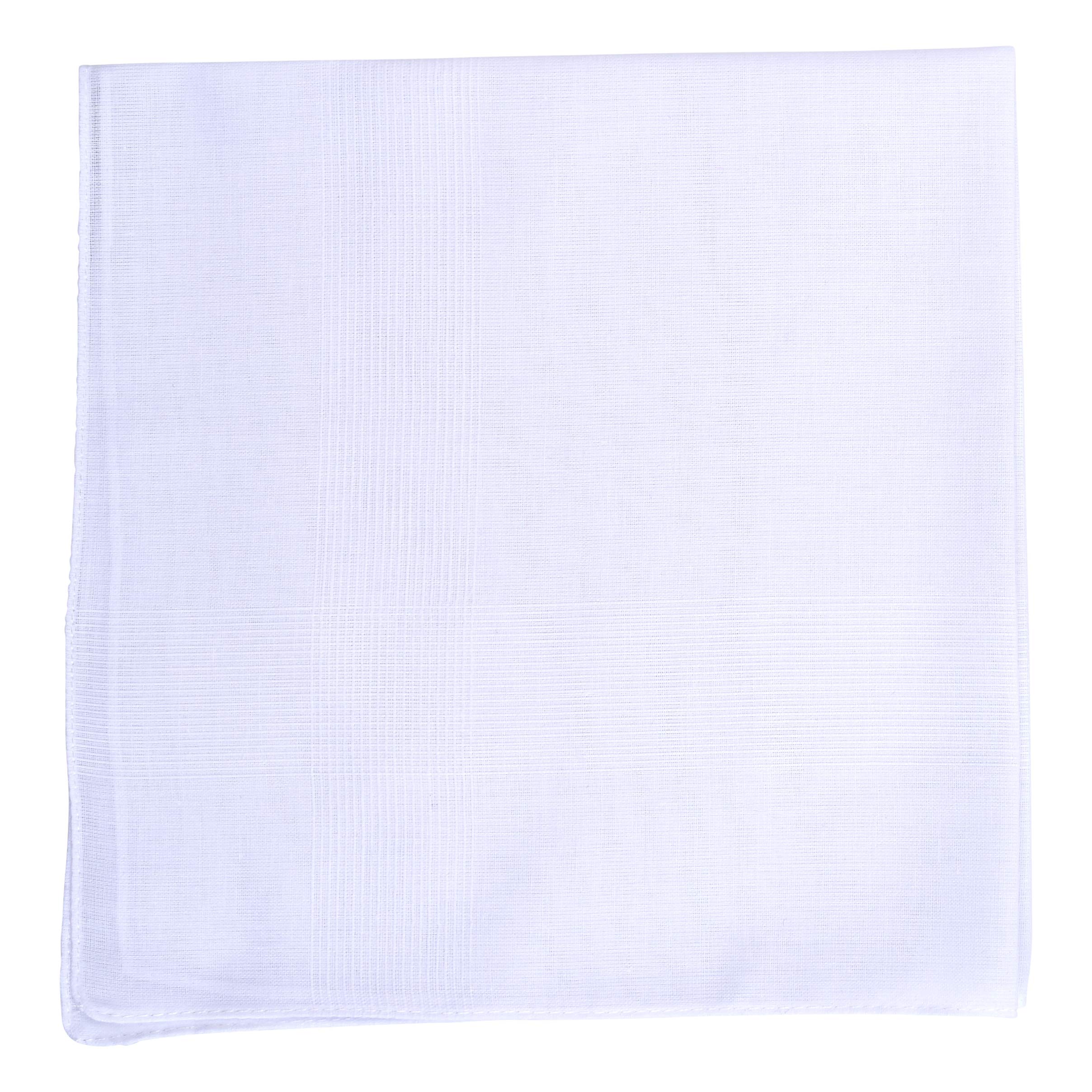 Van Heusen 6 pack Men's Fine Handkerchiefs (White- Permanent Press)