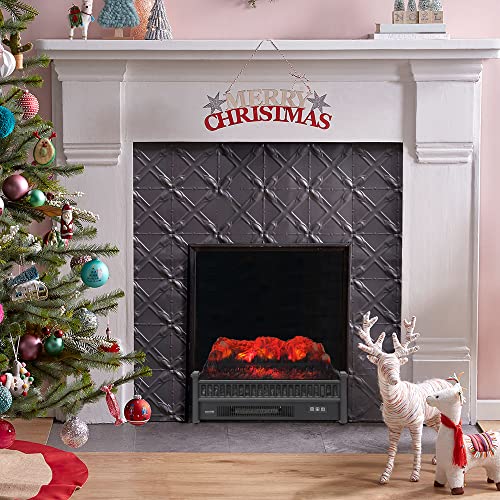 Winado 23" Electric Fireplace Insert Log Heater, Portable Fireplace with Realistic Ember Bed, Overheating Protection, Remote Control, CSA Certified 1400W Black