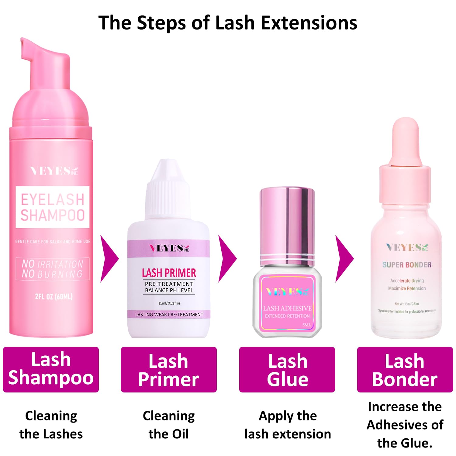 VEYES INC Lash Primer for Eyelash Extensions 15ml Professional Use Only Easy to Removes Proteins and Oils Increase Adhesive Bonding Power