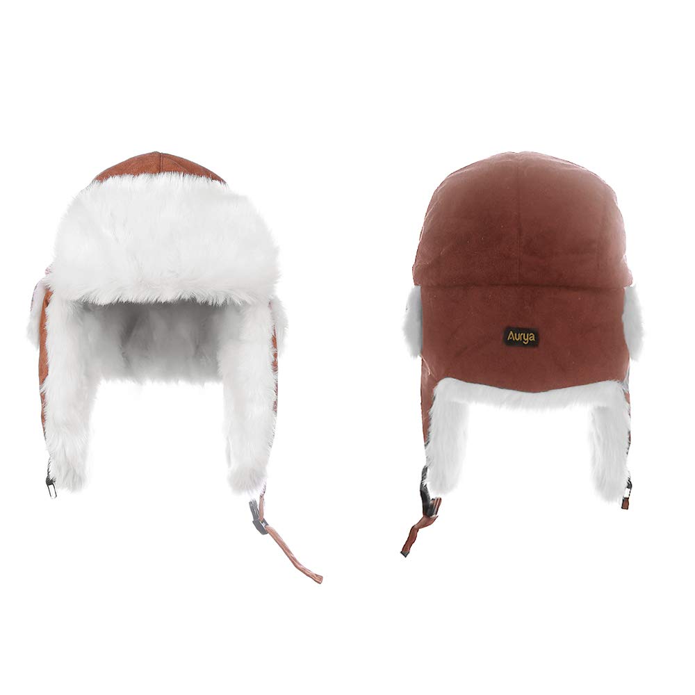 Winter Trapper Trooper Hat Unisex Ushanka Aviator Russian Hat Outdoor Hunting Skiing Hat Cap with Ear Flap(Black)