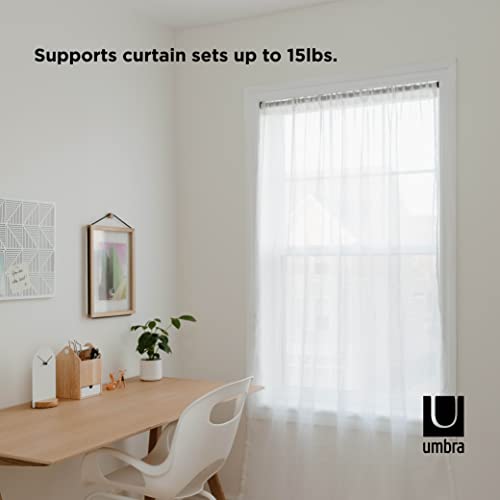 Umbra Chroma Tension Rod β Adjustable Tension Curtain Rod for Curtains and Sheer Curtains, 54 to 90 Inches, Black
