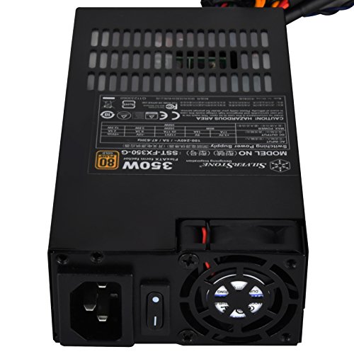 SilverStone Technology 350 Watt Flex ATX Power Supply with Fixed Cables and 80 Plus Gold with 6Pin PCIe Connector SST-FX350-G-USA, Black(Lead-Free Paint)