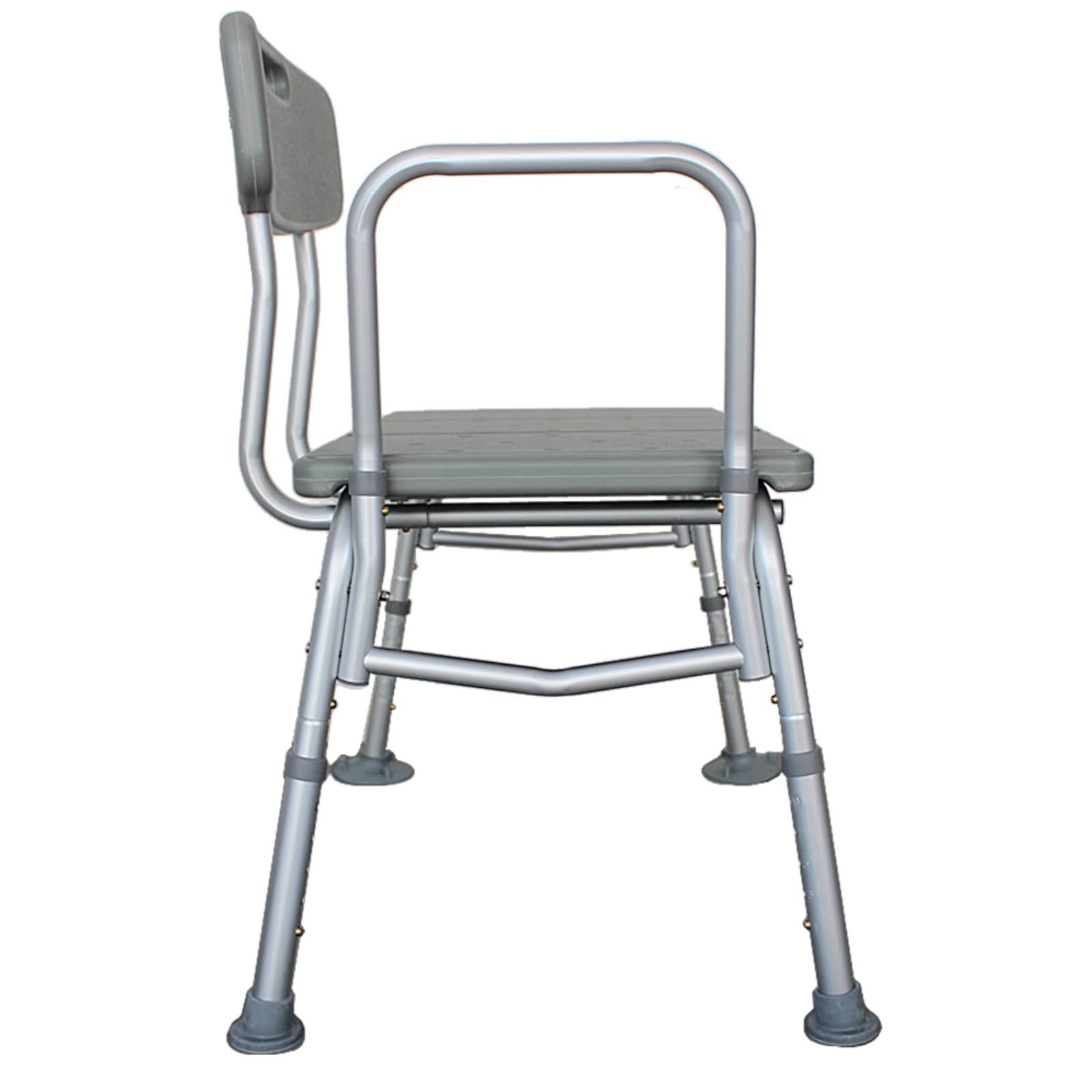Winado Tub Transfer Bench for Bathtub with Backrest & Armrest, Supports up to 330 lbs Aluminium Alloy Bath Chair, Gray