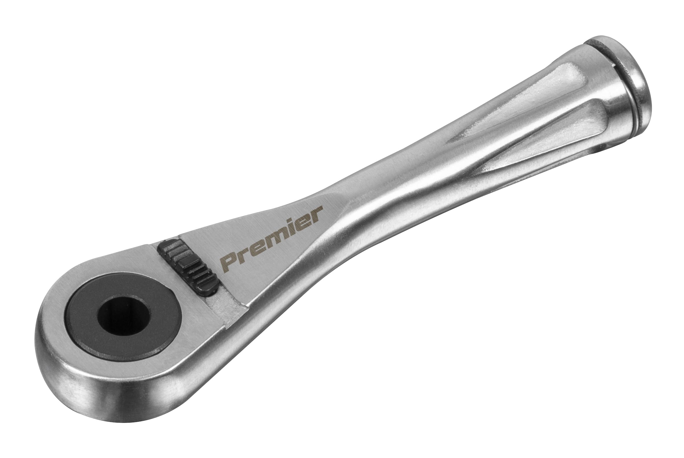 Sealey AK6962 Bit Driver Micro Stainless Steel Ratchet, 1/4 Hex, 85mm x 123mm x 42mm, Silver