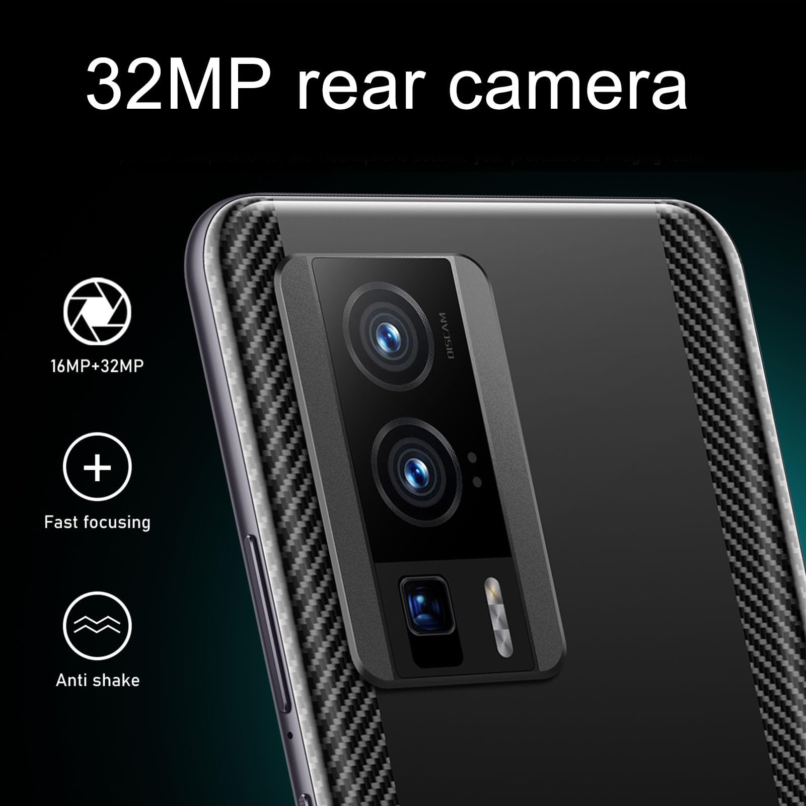 Vikye Extra Large Screen Smartphone, Octa Core Performance, 32MP Camera, 8GB RAM 256GB ROM, 4G Unlocked Smartphone with 5G WiFi,12 (US Plug)