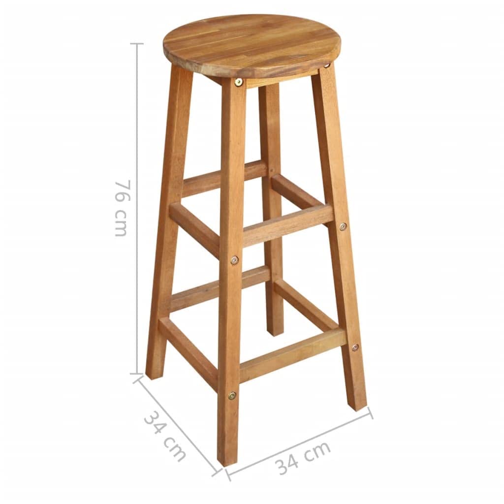 WFHTU Kitchen Bar Tables and Chairs Set Dining Room High Top Counter Height Table Set for 2 Solid Acacia Wood