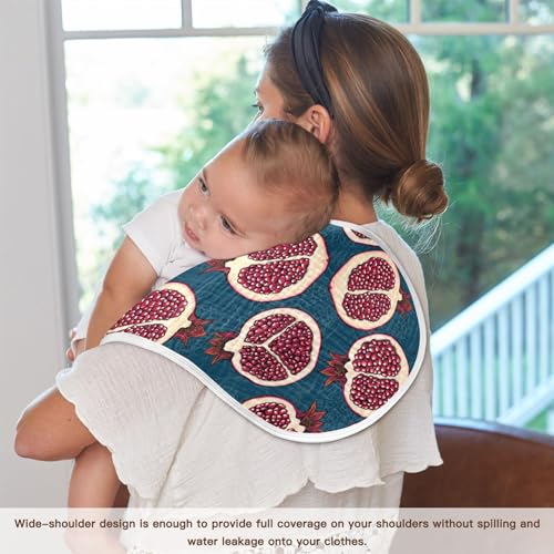 vvfelixl Baby Burp Cloths Pomegranarte Fruit Baby Newborn Cotton Burping Cloths Set Baby Washcloths 4 Pack Blue
