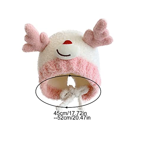 wjiNFDFG Funny Christmas Hat Baby Hat Winter Christmas Little Deer Horn ChildrenPullover Hat Boys and Girls (Yellow, one Size)