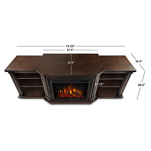 Valmont Media Electric Fireplace in Chestnut Oak by Real Flame