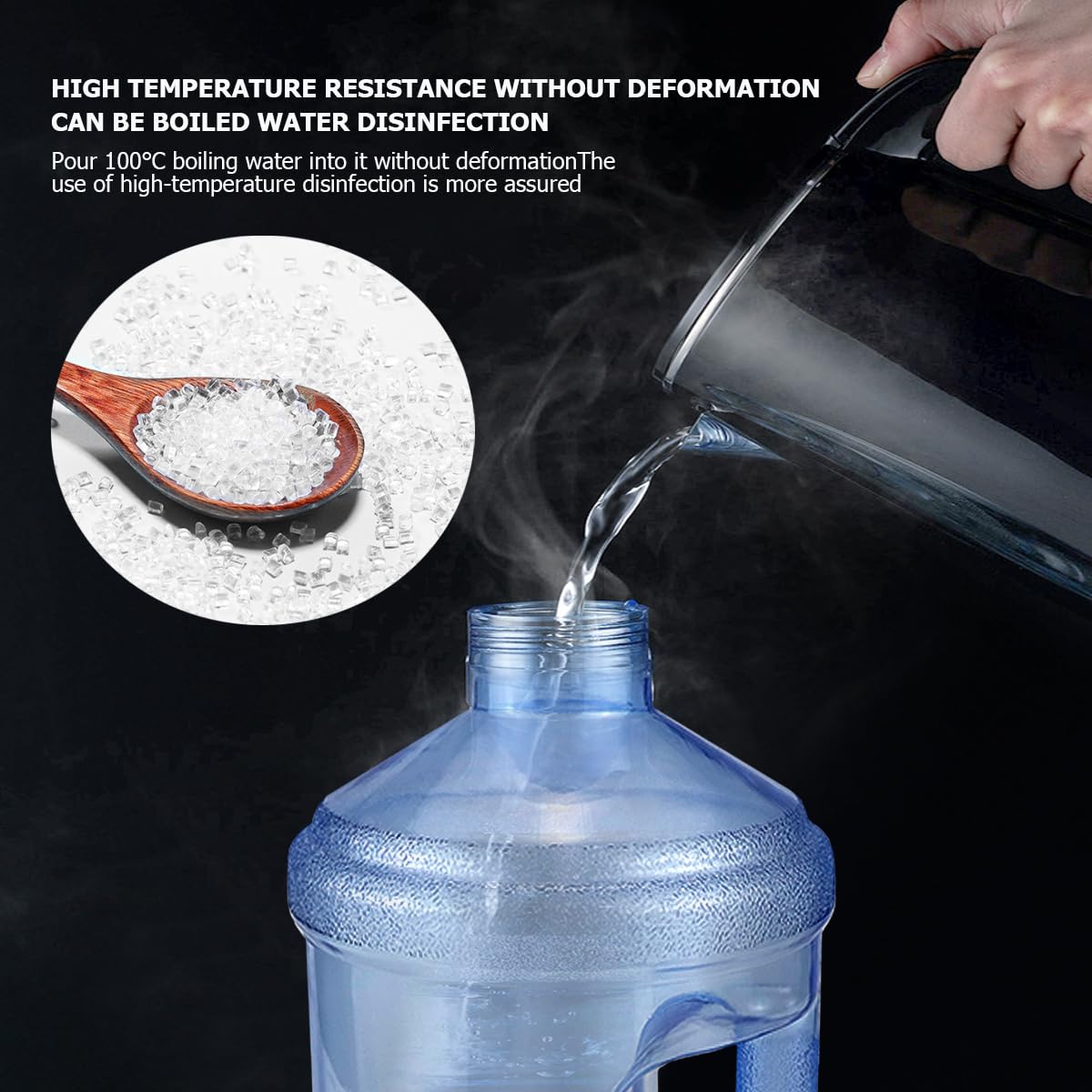 YOLUFER Water Storage Container, Portable Water Jug with Screw and Handle, Water Container for Sports Outdoor Activities (5L)