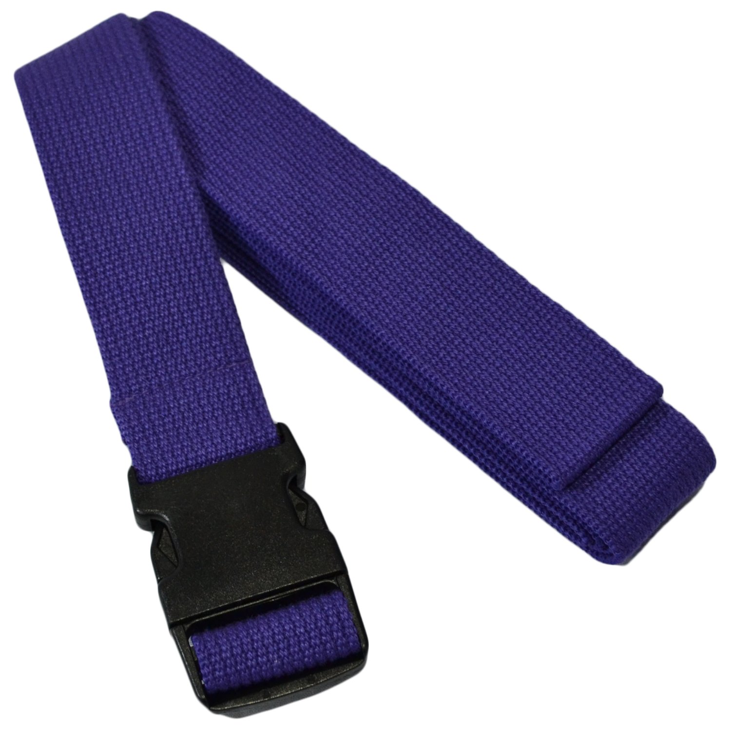 YogaAccessories 8' Pinch Buckle Cotton Yoga Strap - Blue