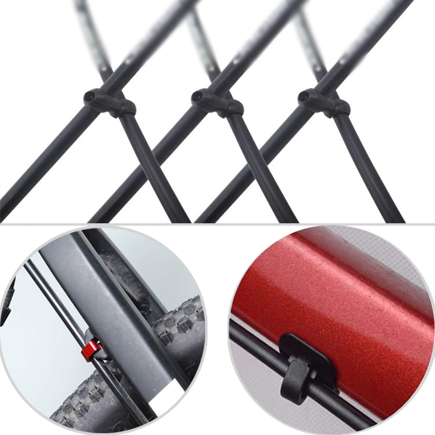 YouU 4 pcs Cable Guide Self-Adhesive Bicycle 4 pcs C-Clip Cable Guide Rotating 10 pcs S-Hook Clips,for MTB Road Mountain Bike Guide Black (Total 18 pcs)