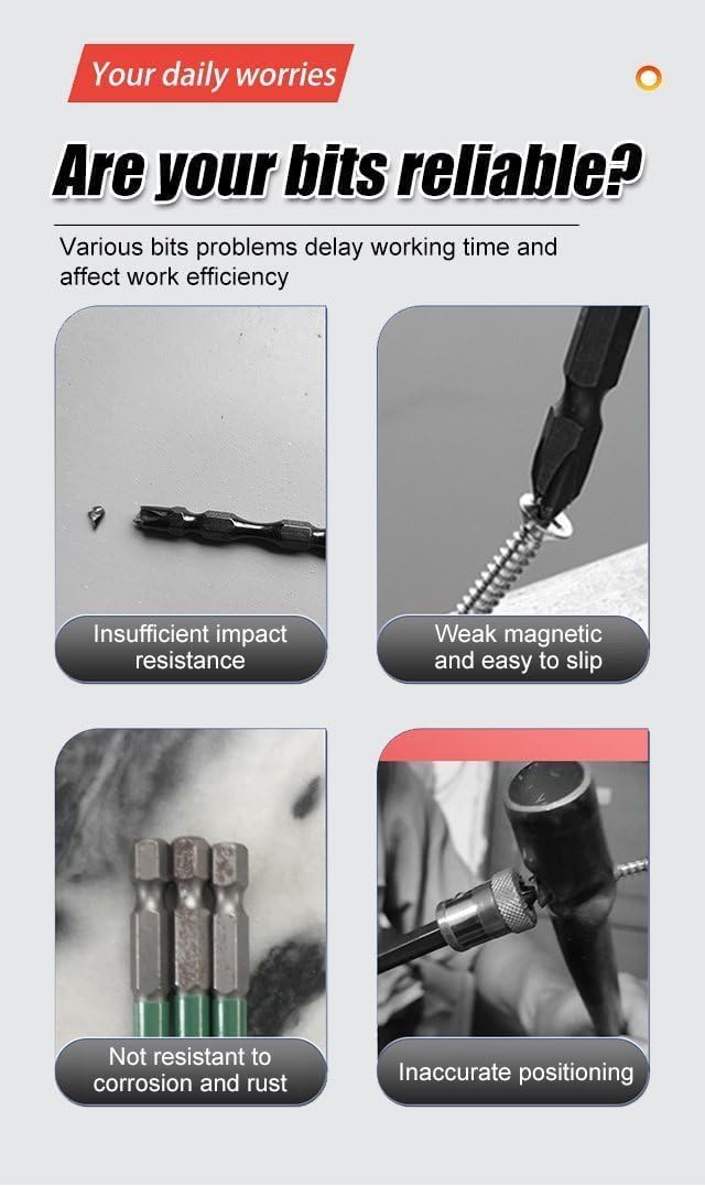 Upgraded High Hardness and Strong Magnetic Bit, 2024 New D1 Anti-Slip and Shock-Proof Bits With Phillips Screwdriver Bits, Strong Magnetic Screwdriver Bit