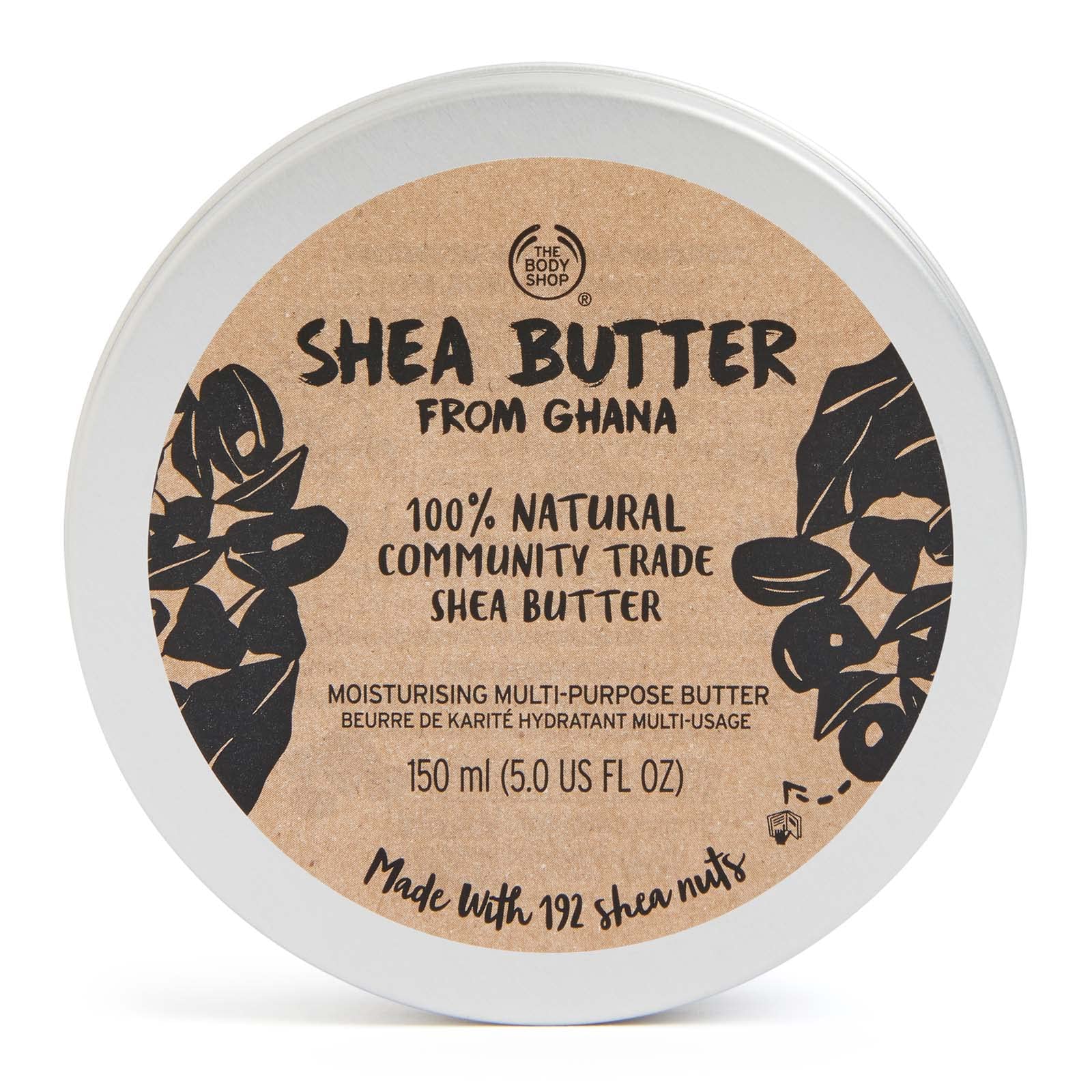 The Body Shop 100% Natural Shea Butter â Nourishing Multi Purpose Butter for Body, Hair, Face & Lips â Vegan â 5 oz