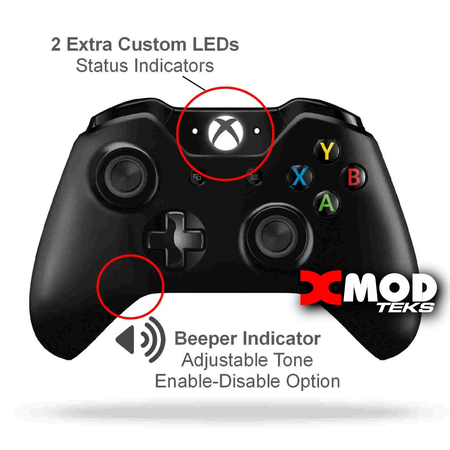 XMOD 100 Modes for Xbox ONE S MODDED Controller, Black Shell, RED LED, Elite PRO Tournament MOD, Call of Duty, 100 Modes