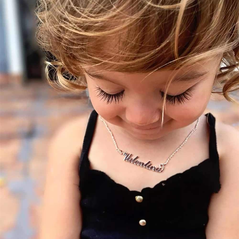 WENSDIA Personalized Names Custom Name Necklace Pendant,18K Gold Plated Nameplate Personalized Jewelry Name Chain Gift for Women (Style 2 18")