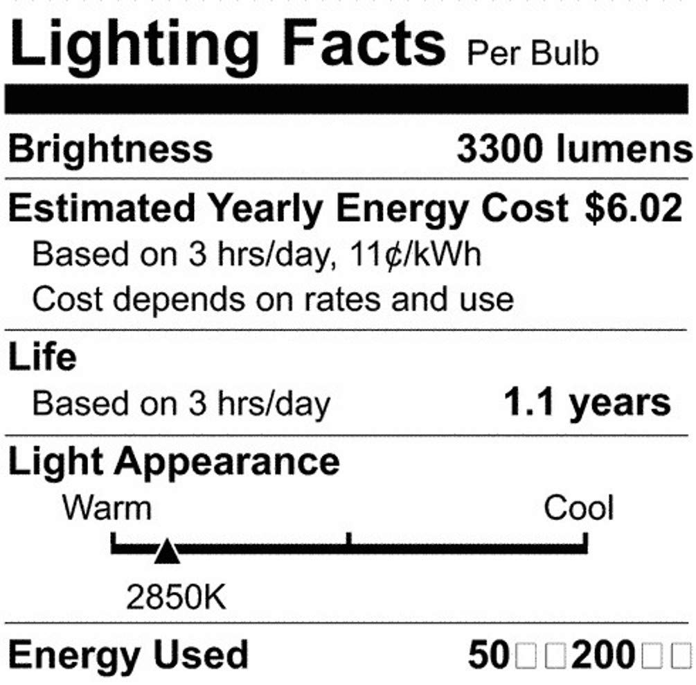 Sylvania 19404 - 50/250A21/W/RP - 50-200-250 Watt 3-Way Incandescent Light Bulb, Soft White