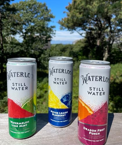 Waterloo Still Water, Meyer Lemon Blueberry | Naturally Flavored Purified Water | 12 Fl Oz Cans (Pack of 12) | Zero Calories | Zero Sugar or Artificial Sweeteners | Zero Sodium