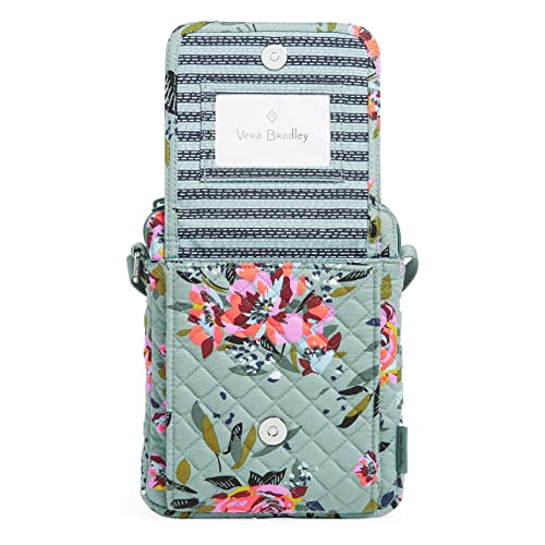 Vera Bradley Women's Cotton Mini Hipster Crossbody Purse With RFID Protection, Rosy Outlook - Recycled Cotton, One Size