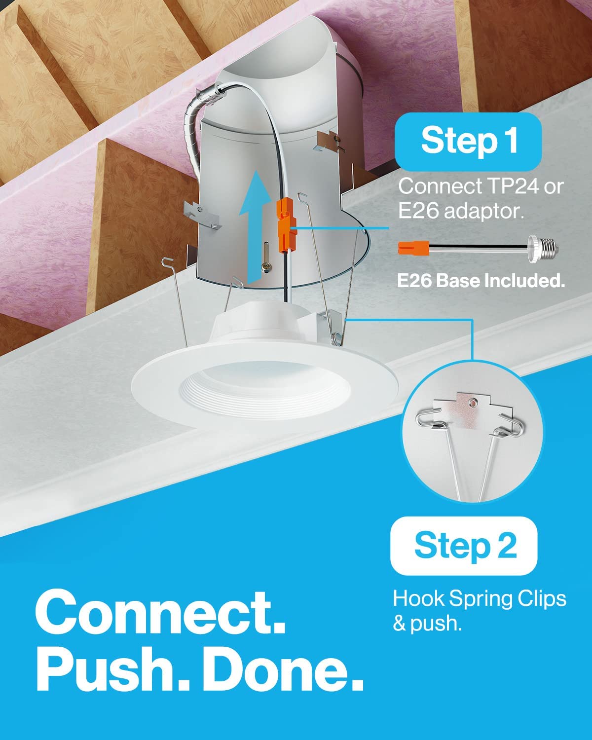 Sunco Lighting 2 Pack Retrofit LED Recessed Lighting 6 Inch, 2700K Soft White, Dimmable Can Lights, Baffle Trim, 13W=75W, 965 LM, Damp Rated - Energy Star