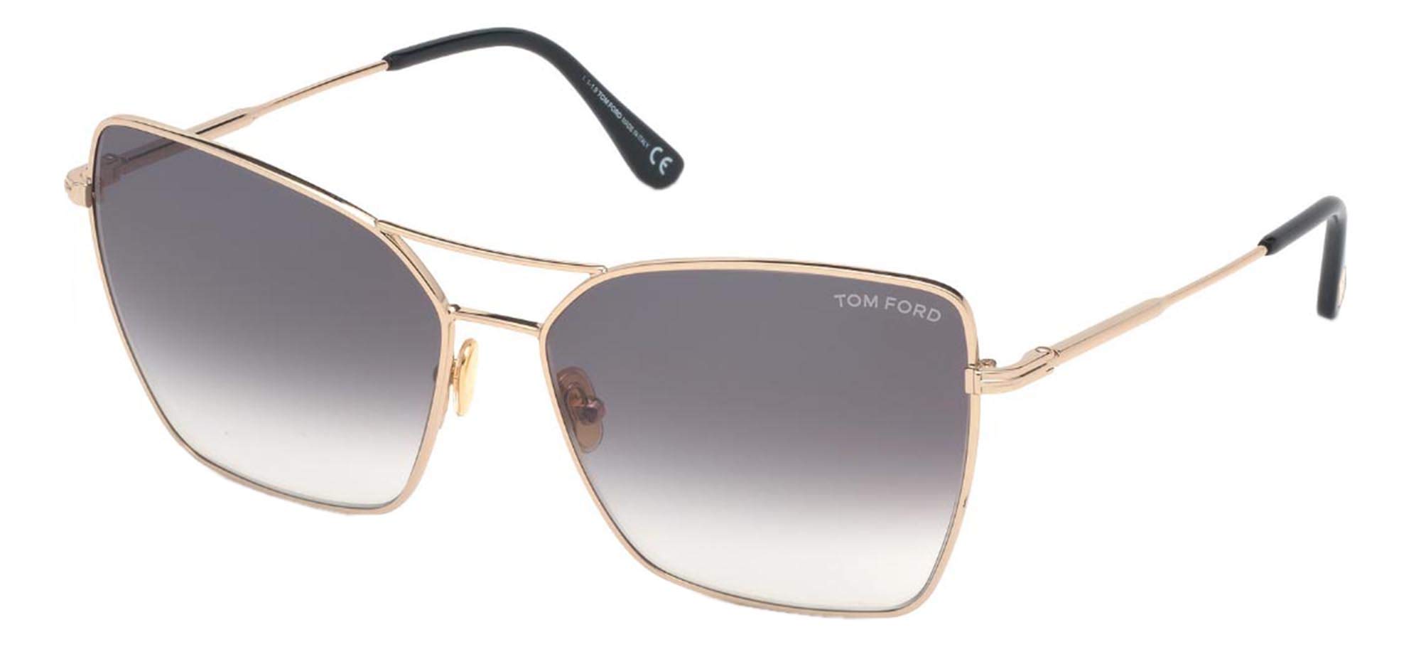 Tom Ford SYE FT 073, Shiny Rose Gold/grey Shaded, Women's sunglasses, 61/15/135