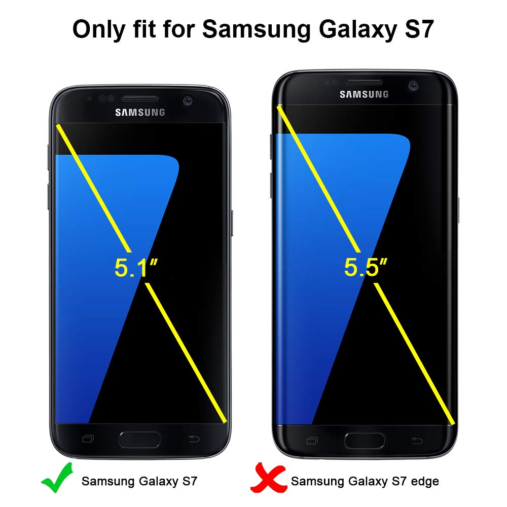 TOCOL 3 Pack for Samsung Galaxy S7 - Screen Protector Tempered Glass HD Clarity Touch Accurate 9H Hardness Easy Installation Tray