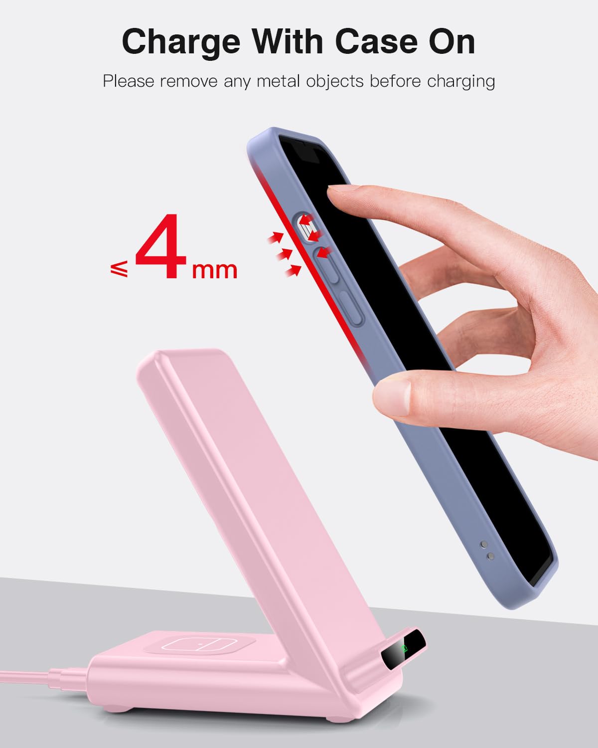 Wireless Charging Station,3 in 1 Wireless Charging Stand Made for Apple Watch Ultra 9 8 7 6 SE 5 4 3,Fast Wireless Charger Made for iPhone 15/Plus/Pro Max/14/13/12/11/X,for AirPods Pro(with Adapter)