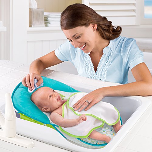 Summer Infant Bath Sling with Warming Wings (Teal) - Bath Support for Use in The Sink or Adult Tub