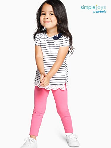 Simple Joys by Carter's Baby Boys' 3-Pack Leggings, Navy/Pink/Denim, 6-9 Months