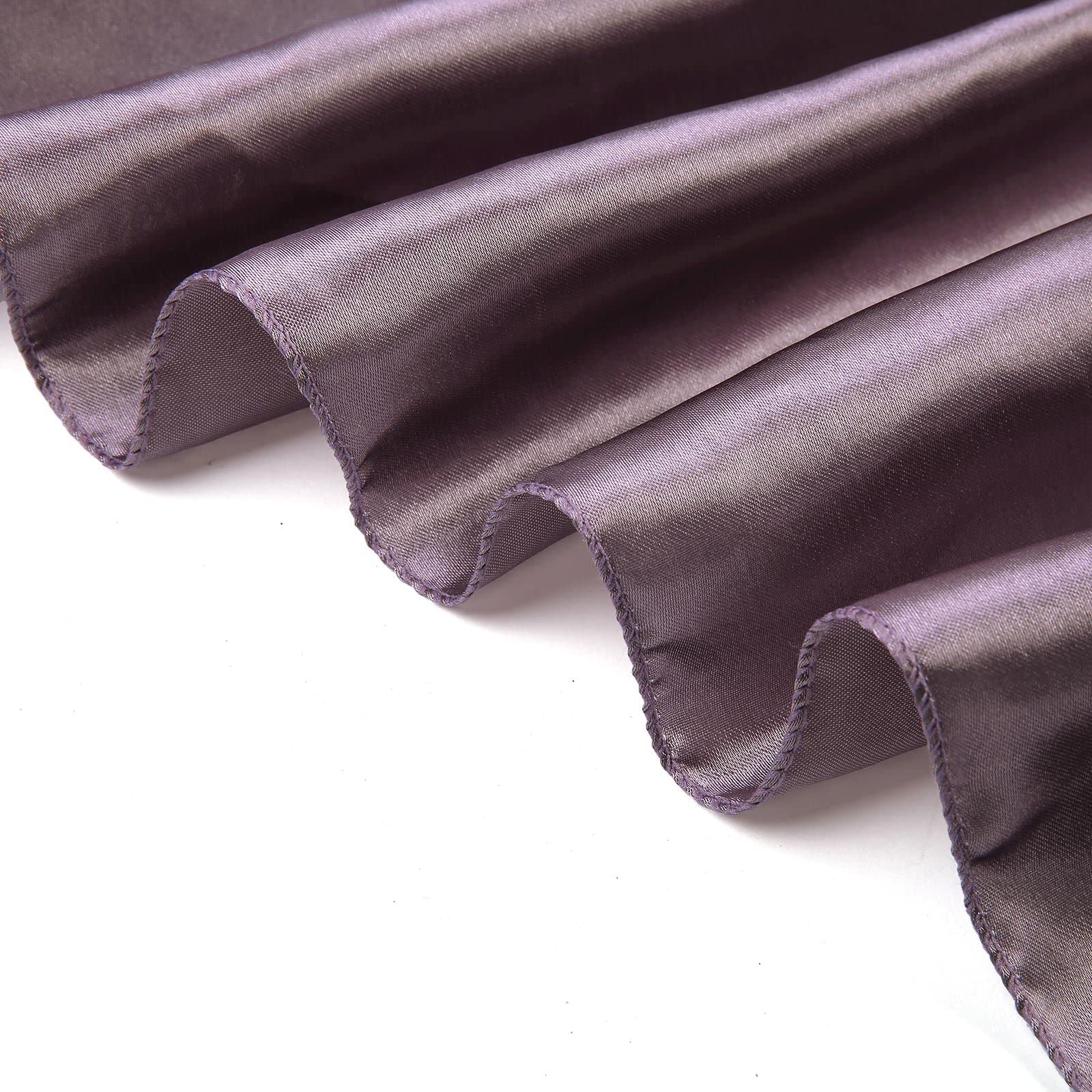 Tableclothsfactory 60" Satin Square Tablecloth Overlay for Wedding Catering Party Table Top Decorations Amethyst