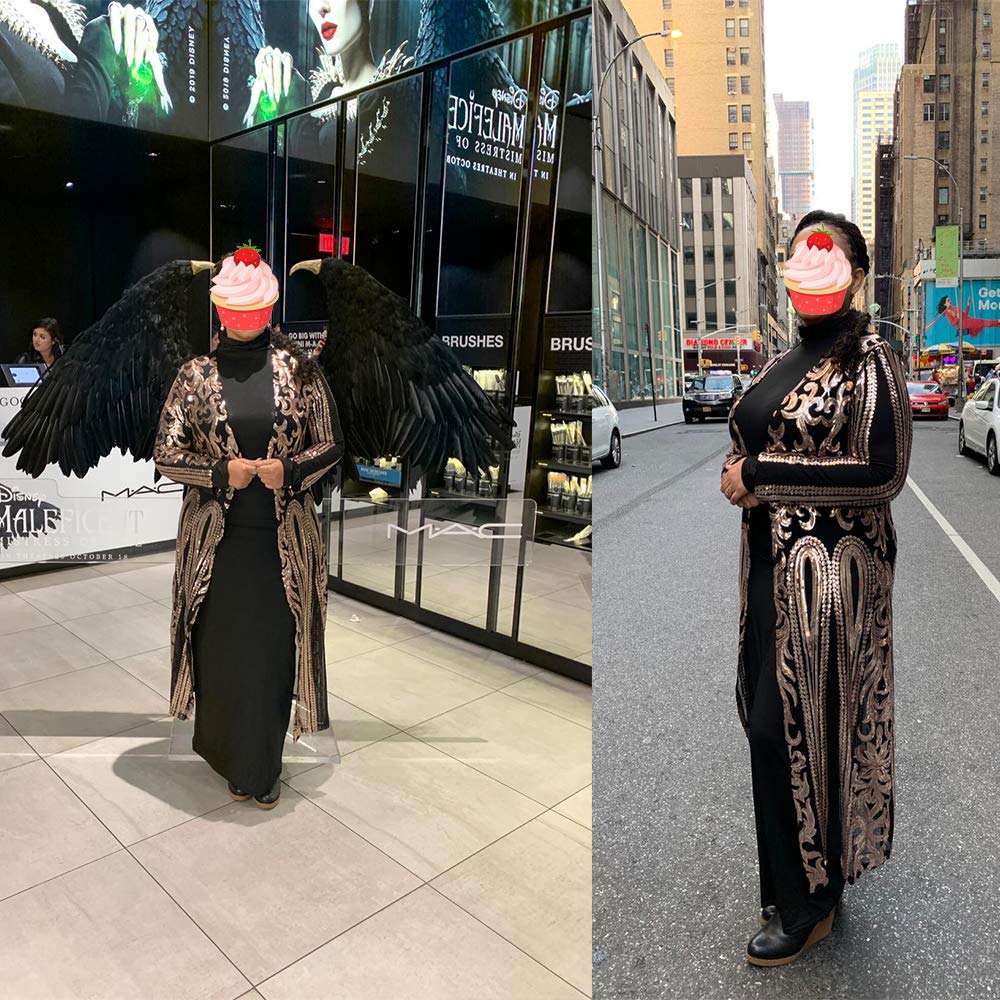 Women's Sequin Cardigan Summer Cover Up Dress Glitter Sparkle Open Front Coat Dresses Duster for Evening Prom 3XL Black