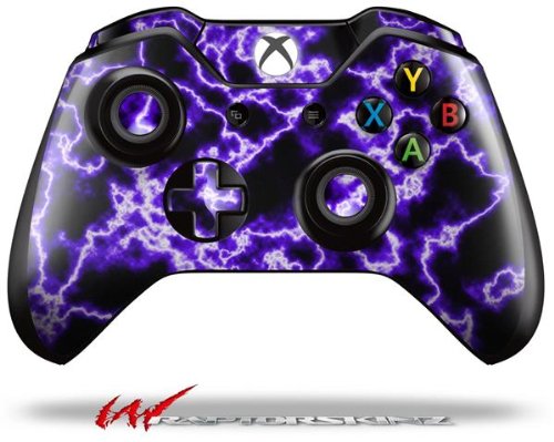 WraptorSkinz Decal Style Vinyl Skin Wrap compatible with XBOX One Original Wireless Controller Electrify Purple - (CONTROLLER NOT INCLUDED)