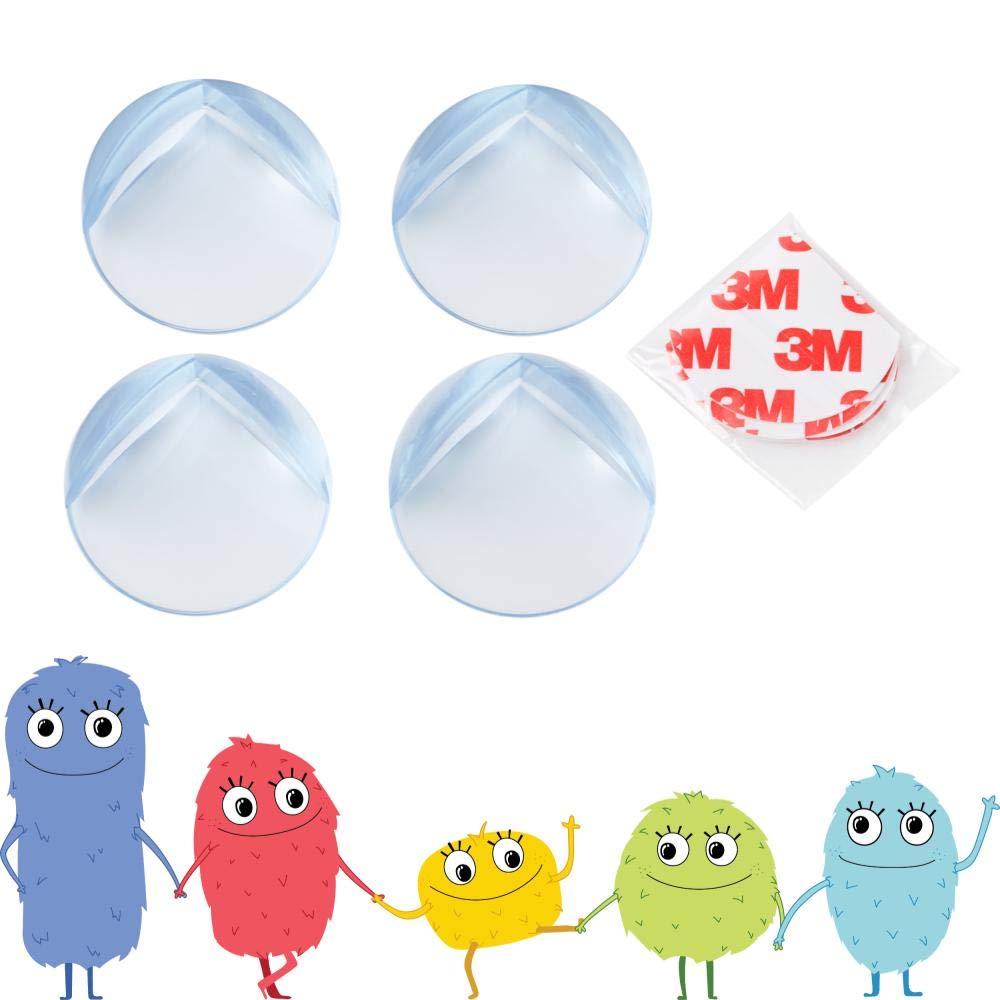 Toddleroo by North States Gel Corner Protectors | Safeguard Sharp Corners for Home Safety | Baby proofing with Confidence (4-Pack, Clear)