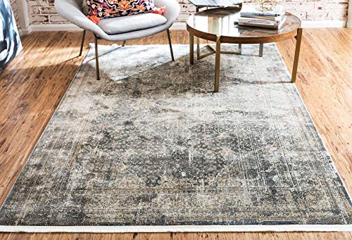 Unique Loom Baracoa Collection Area Rug - La Cabana (5' 5" x 8' Rectangle, Fume Gray/ Brown)