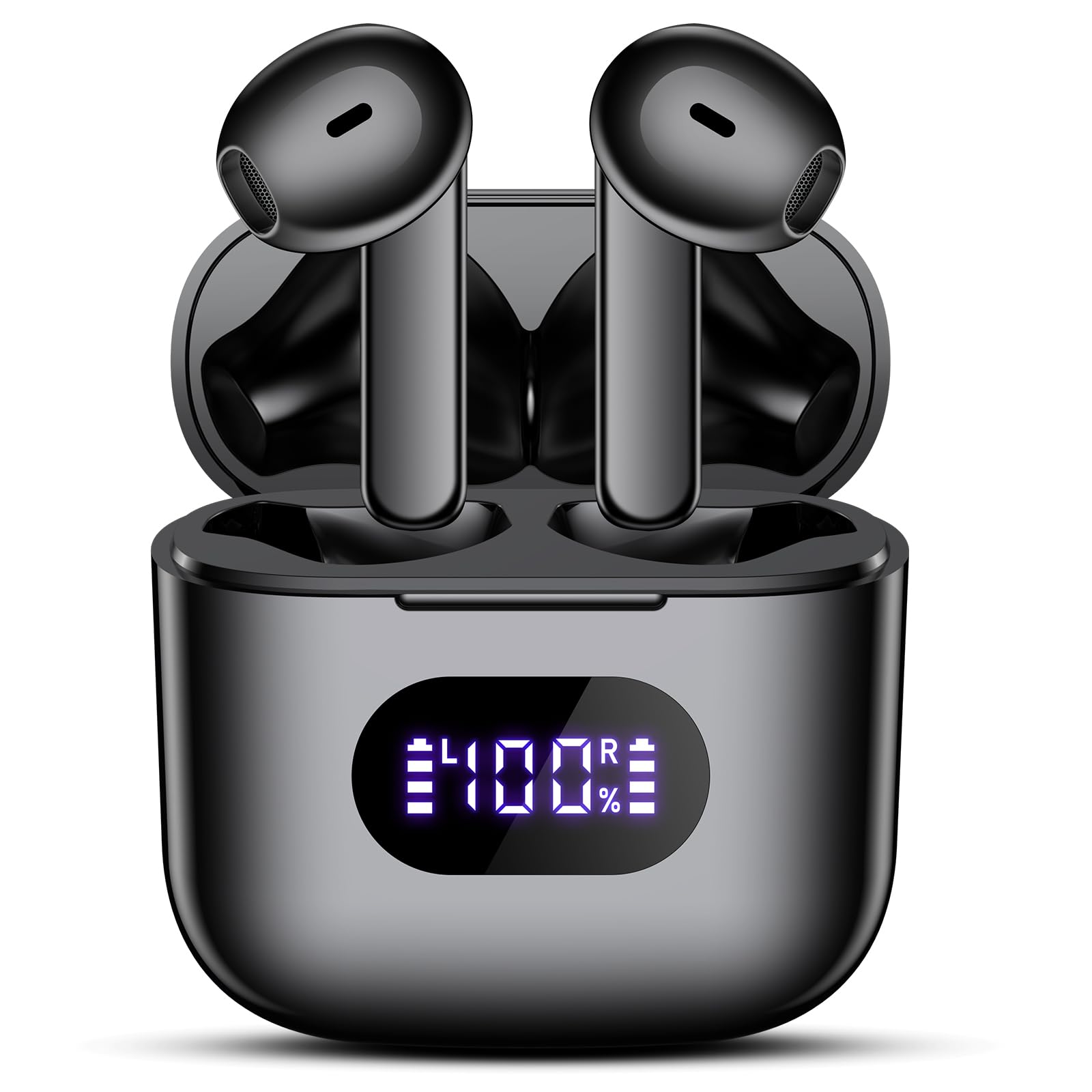 Wireless Earbuds, V5.3 Bluetooth Ear buds 48H Playtime LED Battery Display Wireless Headphones HiFi Stereo Deep Bass & HD Calling Bluetooth Earphones IPX7 Waterproof Ear Buds for Workout/Office/Home