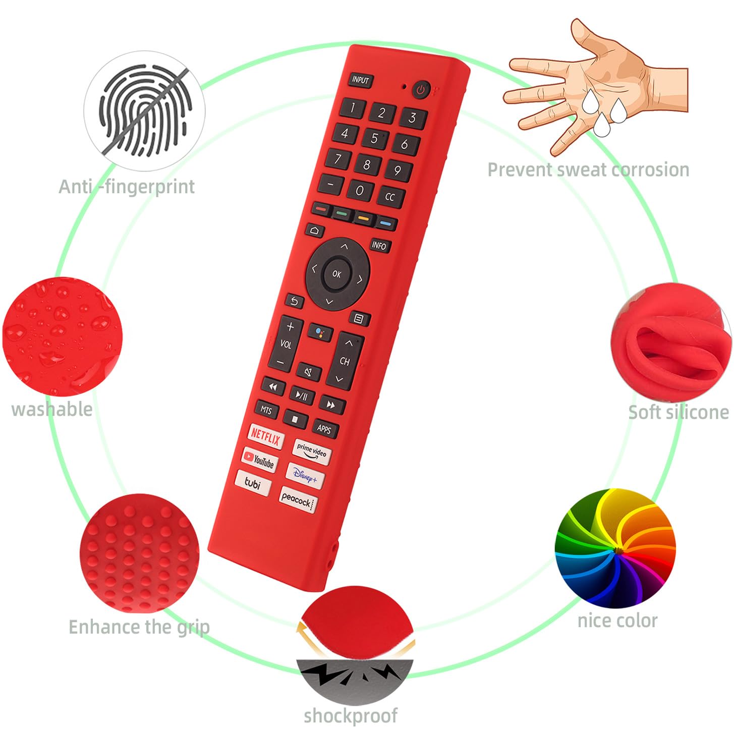 Silicone Cover for Hisense Voice Remote,Hisense ERF3J80H ERF3G80H ERF3F80H Remote Case Cover Hisense 4K UHD Android Smart TV Remote Shockproof Silicone Sleeve with Lanyard(Purple)