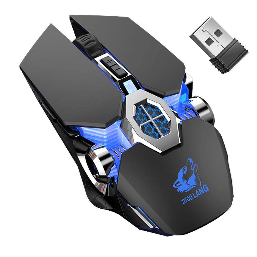 Wireless Gaming Mouse Rechargeable,RGB Multi-Colour Backlit Game Mice with 7 Buttons Computer Accessories,2.4G Silent Optical,3 Adjustable DPI Game Mouse Power Saving Mode for Laptop/PC/Notebook