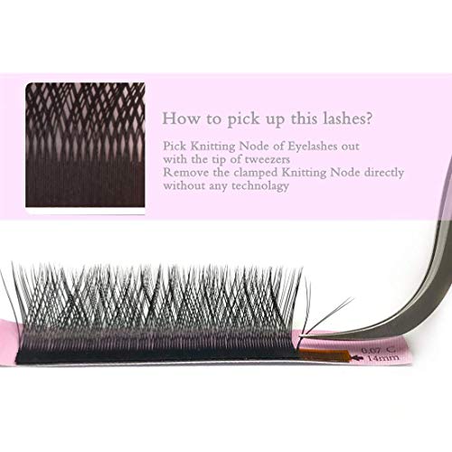 Y Lash Extensions C Curl .07mm 8-12mm Mix Tray Premade Volume 2D Fans Eyelash Extension .07 Mix YY Type Wispies Soft Eye Lashes Supplies by EMEDA (0.07 C MIX 8-12 )