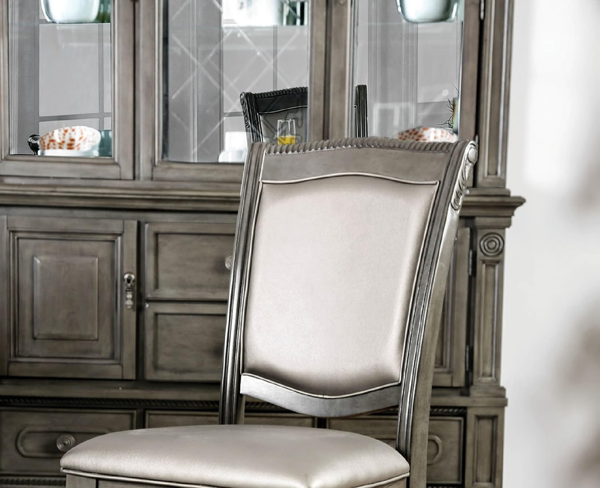 Wycian Small Patio Chairs, Dining Set Boho 2PCS Gray Solid Wood 21" L 26" W 41.5" H for Living Room Bedroom Dining Rooms Garden Bar Height Patio Chairs