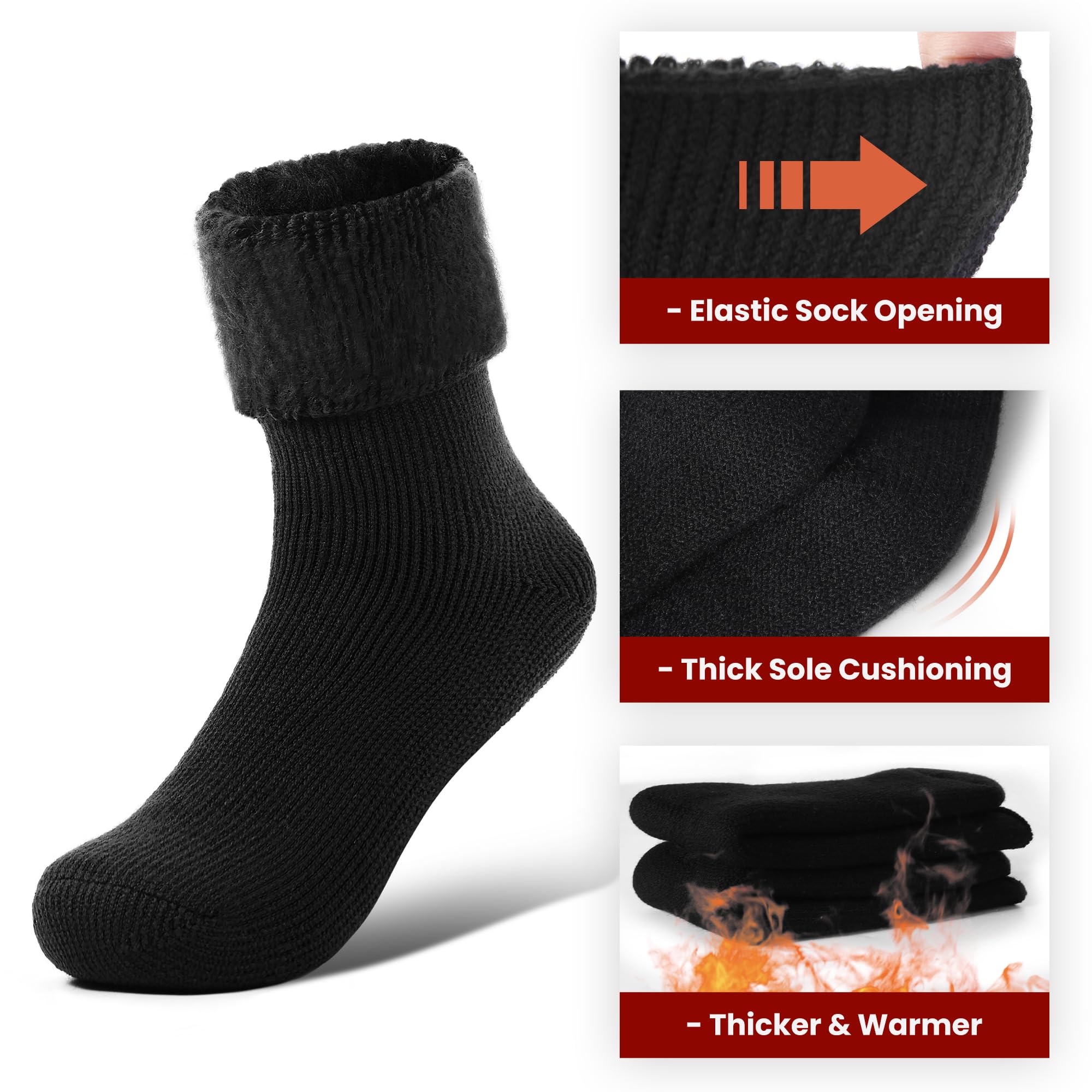 Tough Land 1 Pairs of Thermal Socks for Men Heat Trapping Warm Winter Socks