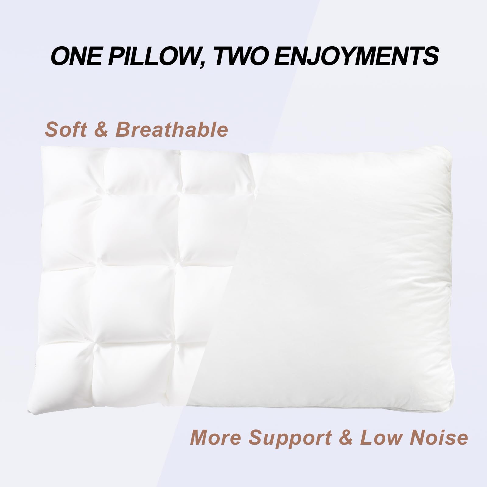 YOUR MOON Pillows Standard Size Set of 2, Soft Support Standard Pillows 2 Pack for Bed, Fluffy Down Alternative Pillow, Luxury Hotel Gel Pillows for Side Sleeping (White)