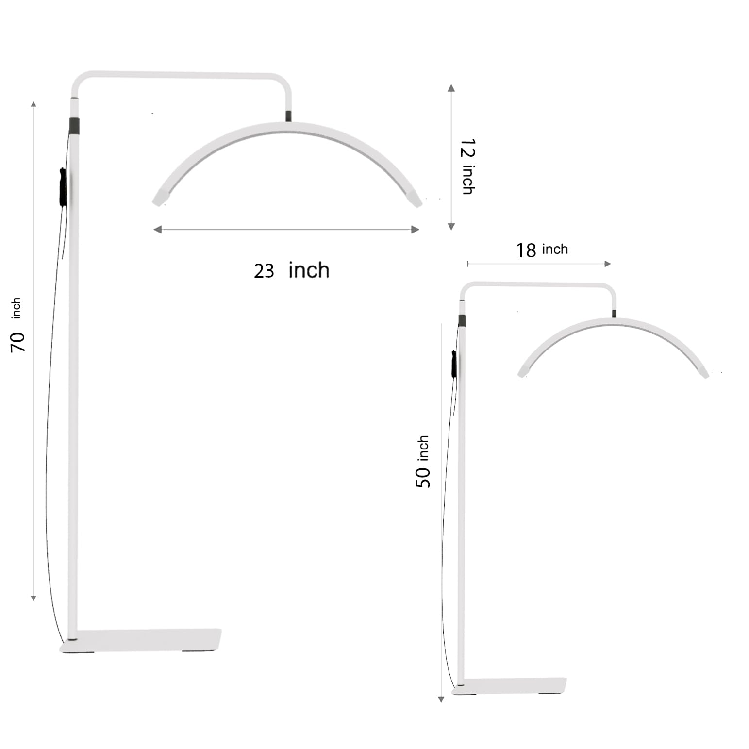 toyshi Half Moon Lamp for Lash Extension, Lighting for Beauty, Skincare, Lashes, Eyebrows, Filming Content Creation, Eyelash LED Floor Light White