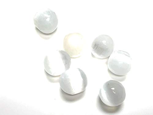 Zentron Crystal Collection Tumbled Selenite Pieces - 1" Stones in Velvet Bag (5)