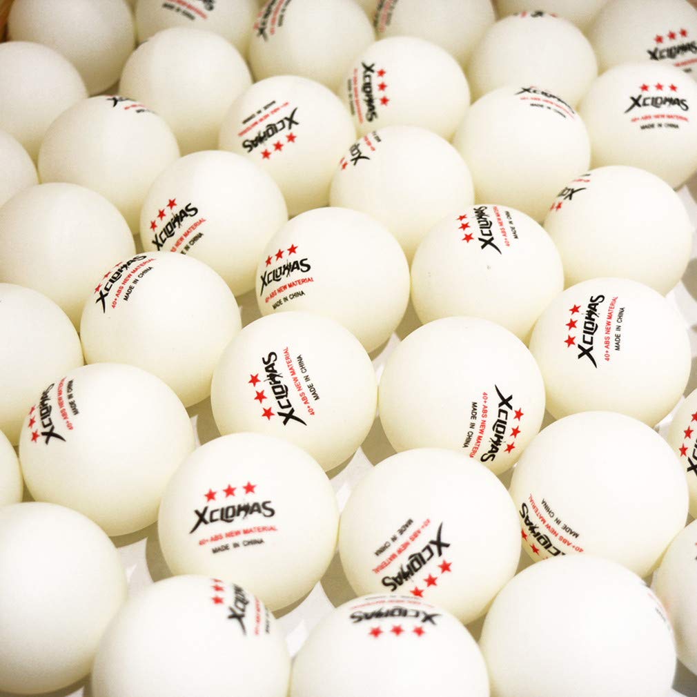 XCLOHAS Advanced Ping Pong Balls 3 Star 2.8G 40MM+ ABS Plastic Table Tennis Balls White 100 Pack Bulk Sale with Drawstring Carry Bag