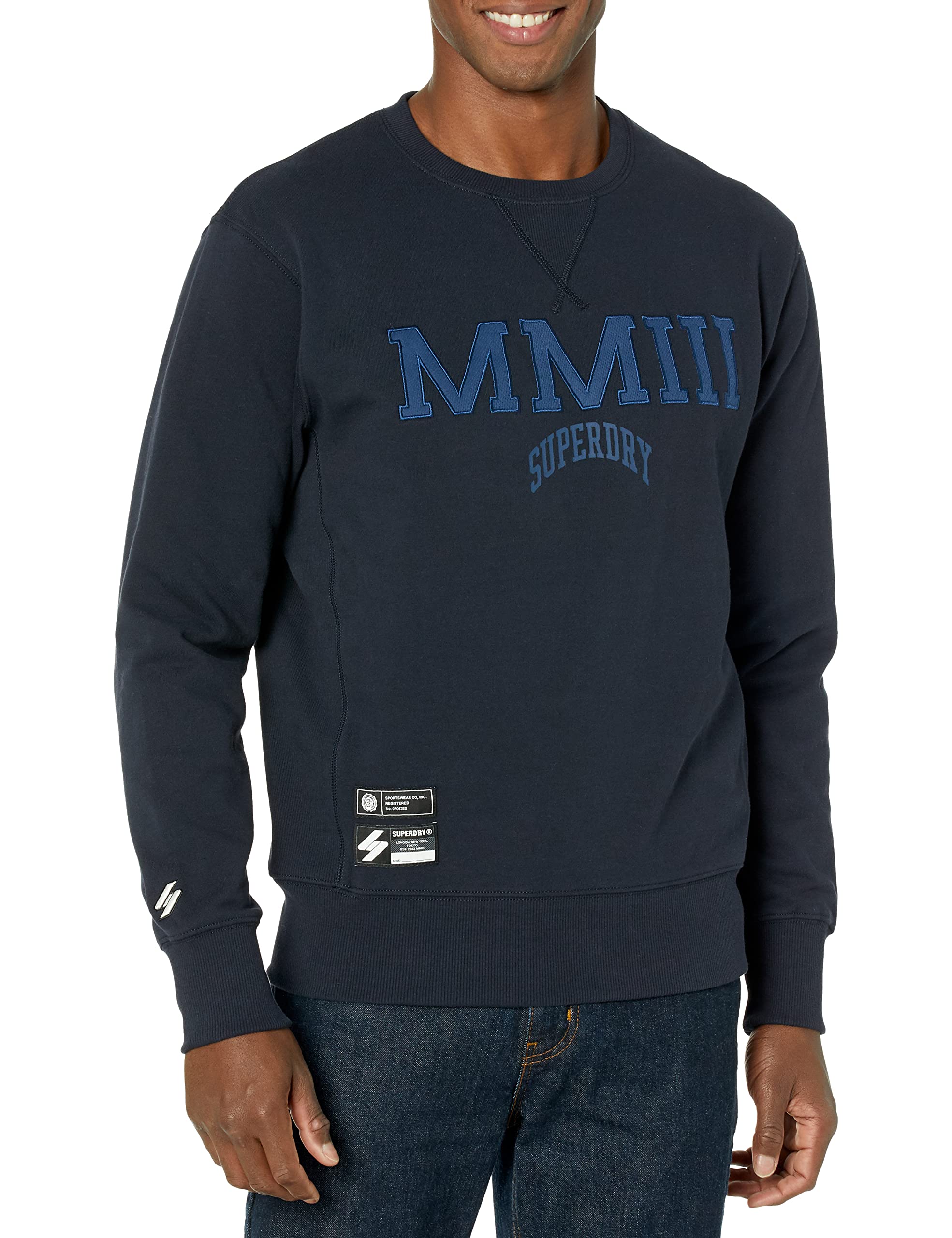Superdry Men's Varsity Arch Crew, Deep Navy, Small