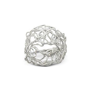 Unique Filigree Wirework Wide Band Sterling Silver Ring Size 7(Sizes 5,6,7,8,9,10,11,12,13)