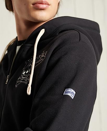 Superdry Mens Collegiate State Zip Hoodie Black Size Xxl