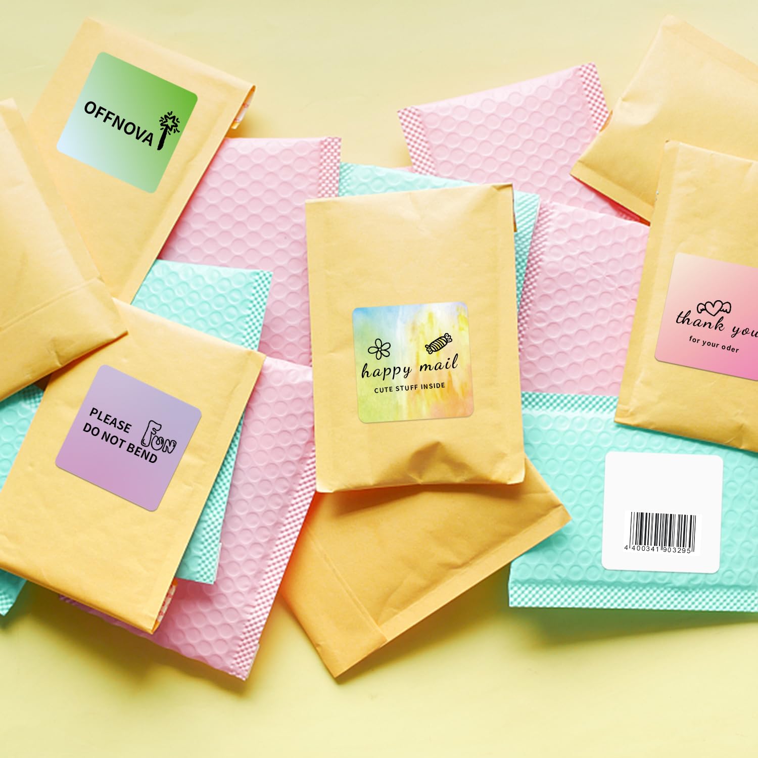 Yeachlaing 2"x2" Pink Square Thermal Label Stickers, Self-Adhesive Square Direct Thermal Labels,500 Sheets with Perforation Line in ROLL